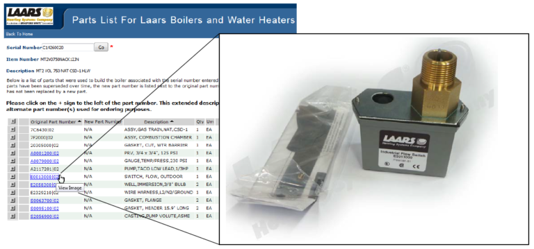 Laars Heating Systems | Parts ID Portal | R. L. Deppmann | Northern Ohio