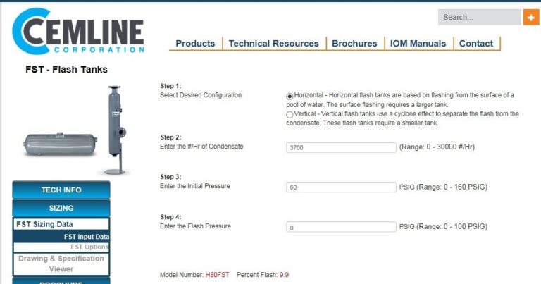 Medium and High Pressure Steam Flash Tank Selection | RLD
