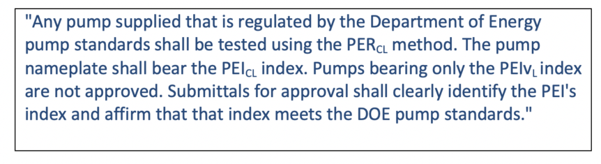Department of Energy Pump Standards - Modify Your Specification