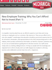 New Employee Training Pt. 1 - Mechanical Hub